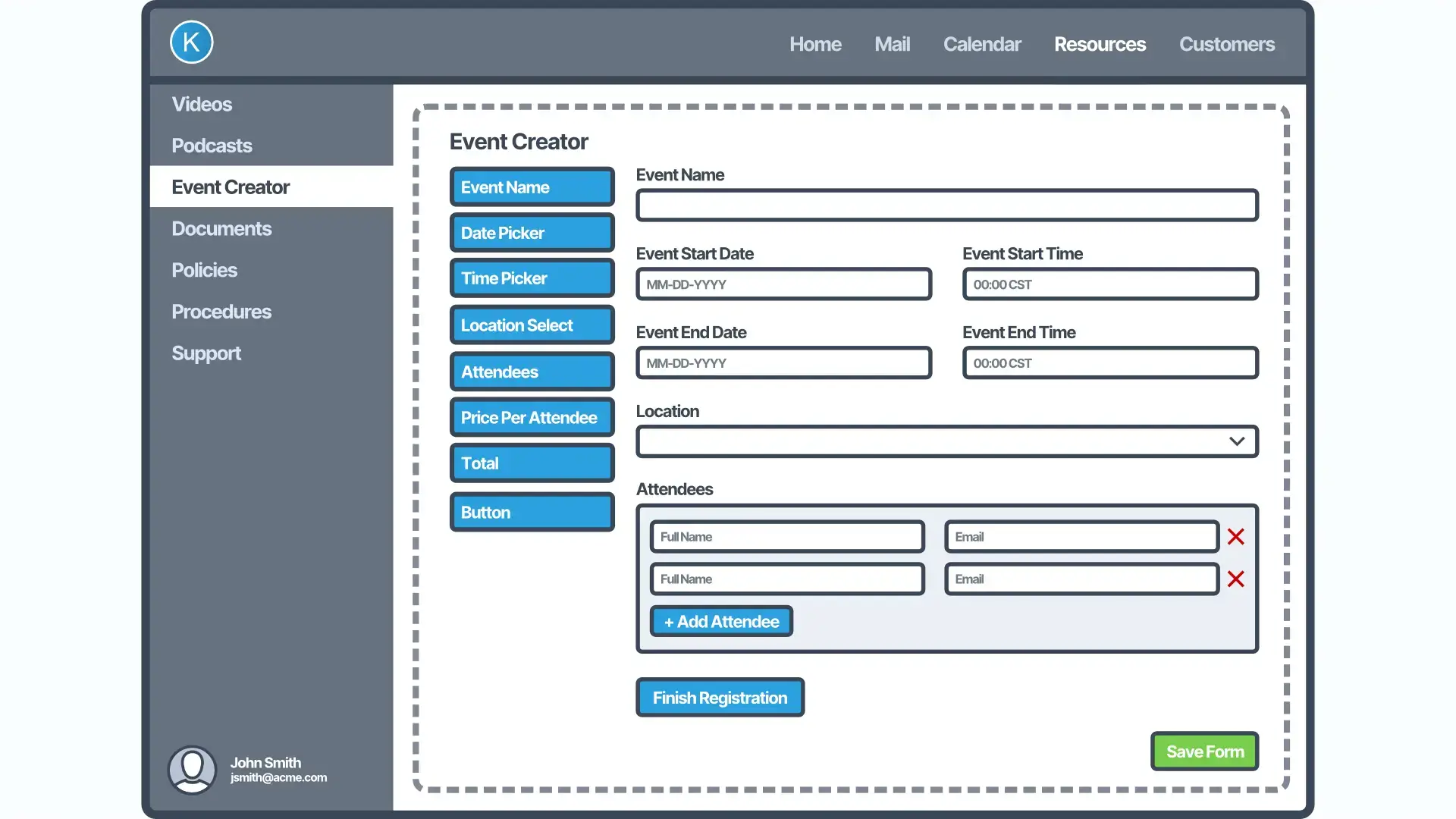 Provide A Customizable Embedded Form Builder Feature As Part Of Your Application